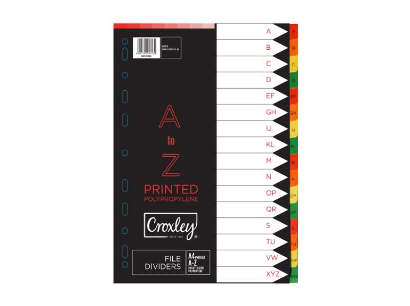 Croxley Indices Polypropylene A4 Printed A-Z 16 Divider Set – The Inky Shop